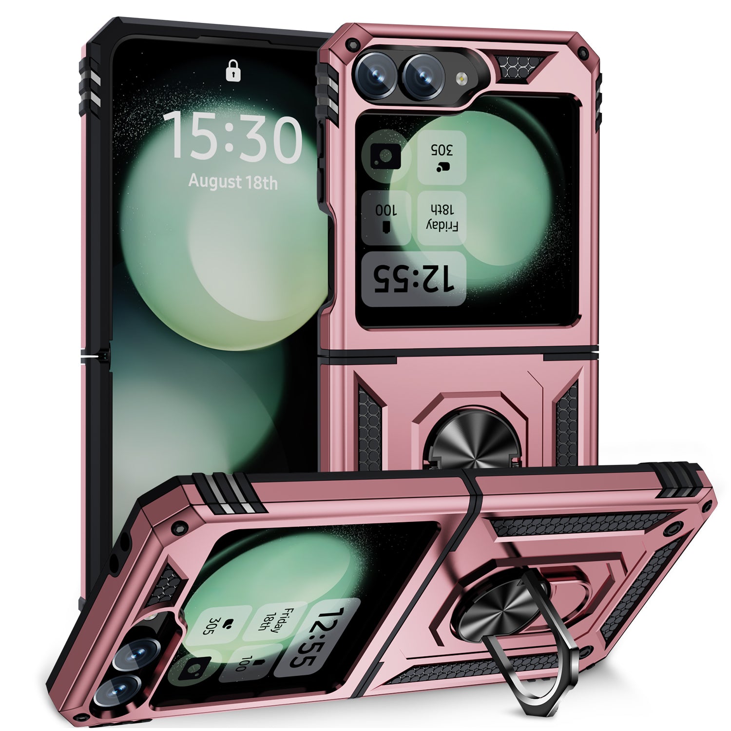 Samsung Galaxy Z Flip 7 FE Military Armour Kickstand Case [Rose Gold]