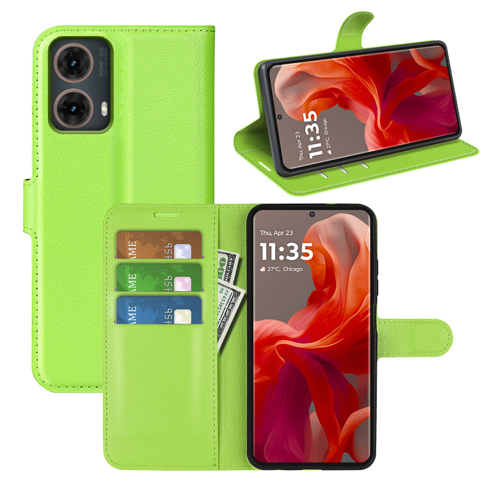 Motorola Moto G85 PU Leather Wallet Case [Green]